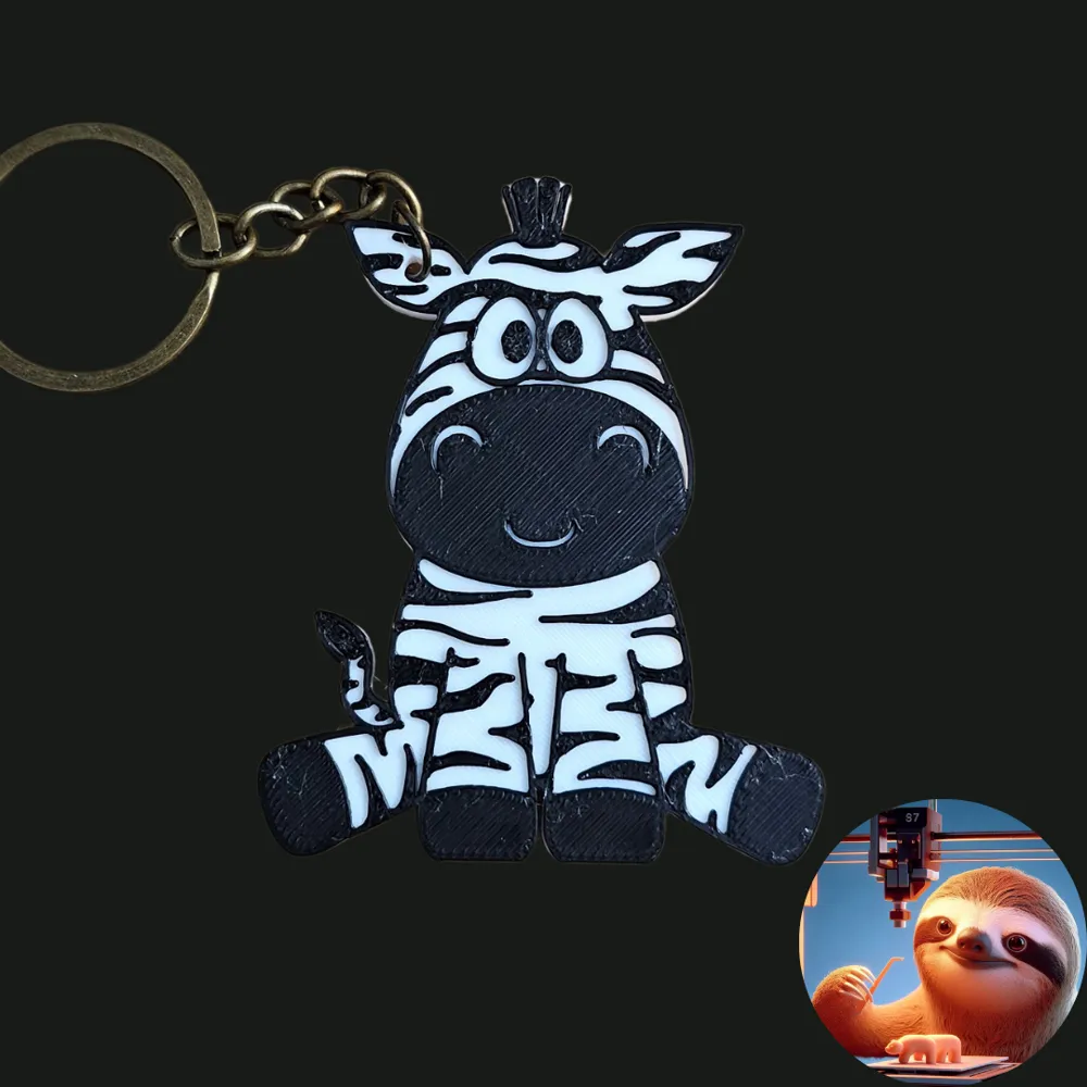 Zebra - Keychain by 3DSloth97 - MakerWorld