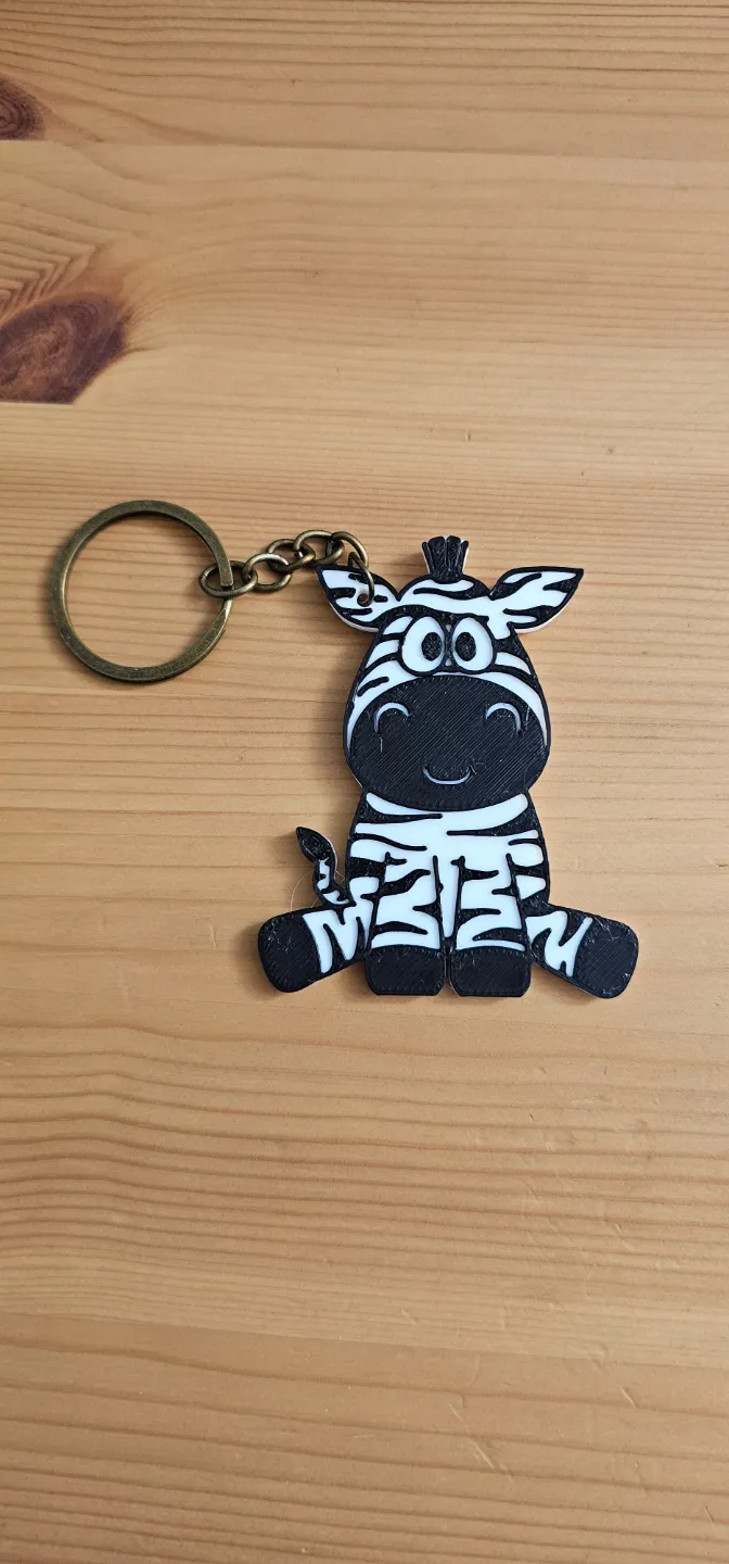 Zebra - Keychain by 3DSloth97 - MakerWorld