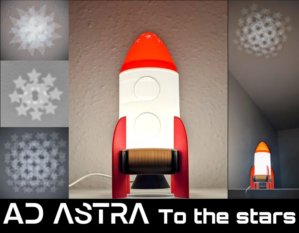 Ad astra_to the stars_Rocket Lamp stars projection by G__W__ - MakerWorld