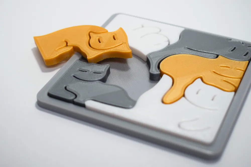 Crowded Cats Puzzle 01 - Free 3D Print Model - MakerWorld