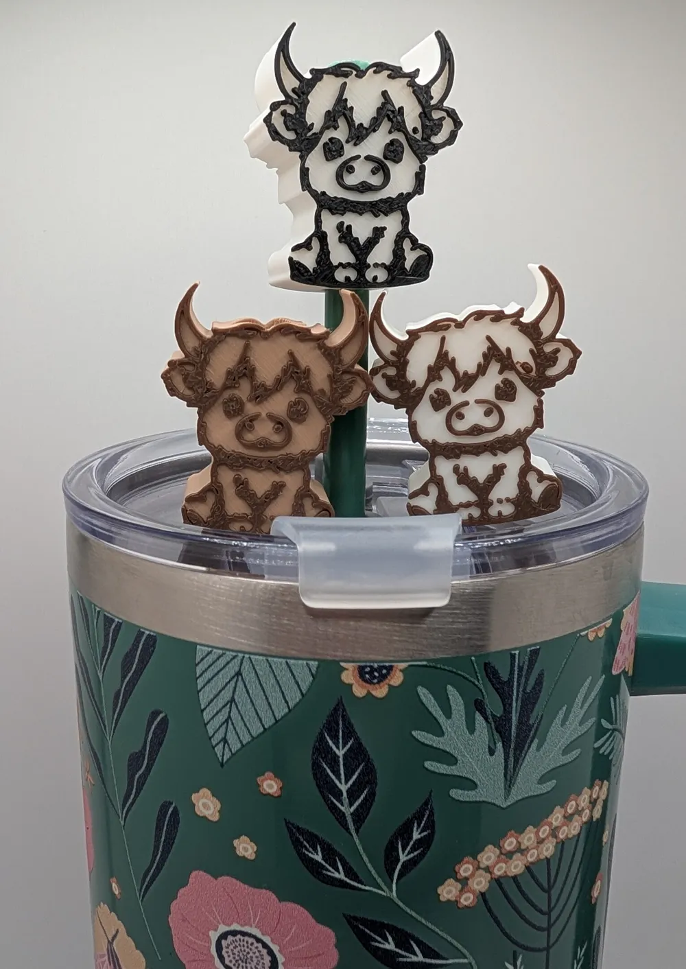 Moo-velous! Cute Highland Cow Straw Topper - Free 3D Print Model ...