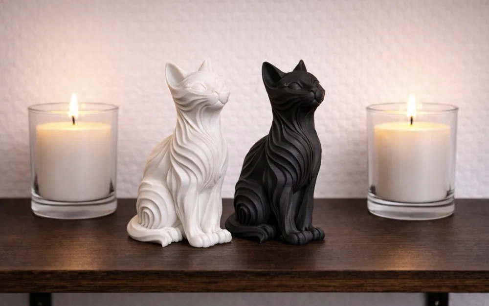 Abstract Cat – Modern Sculpture - Free 3D Print Model - MakerWorld
