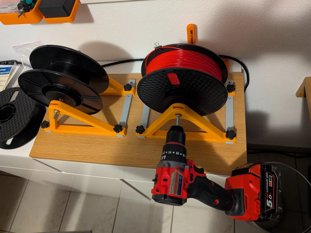 Filament spool winder with cordless drill drive - Free 3D Print Model ...