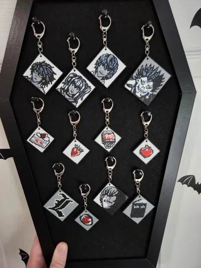 Death Note Pixel Art Keychains by Amethyst3D - MakerWorld
