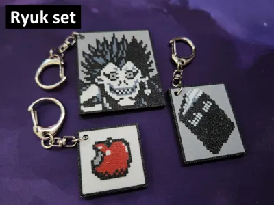 Death Note Pixel Art Keychains by Amethyst3D - MakerWorld