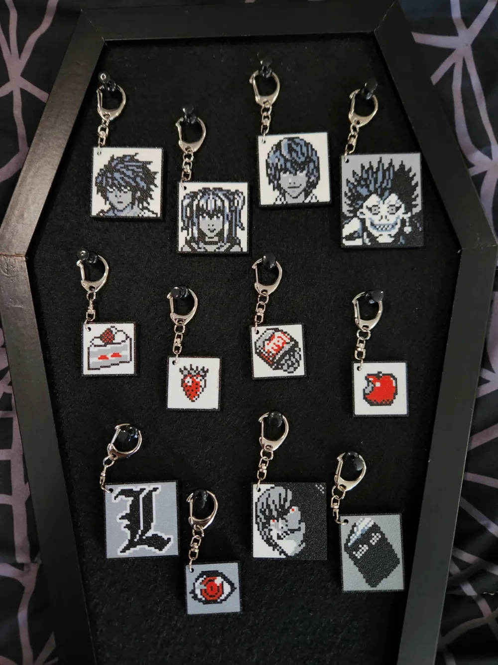 Death Note Pixel Art Keychains by Amethyst3D - MakerWorld