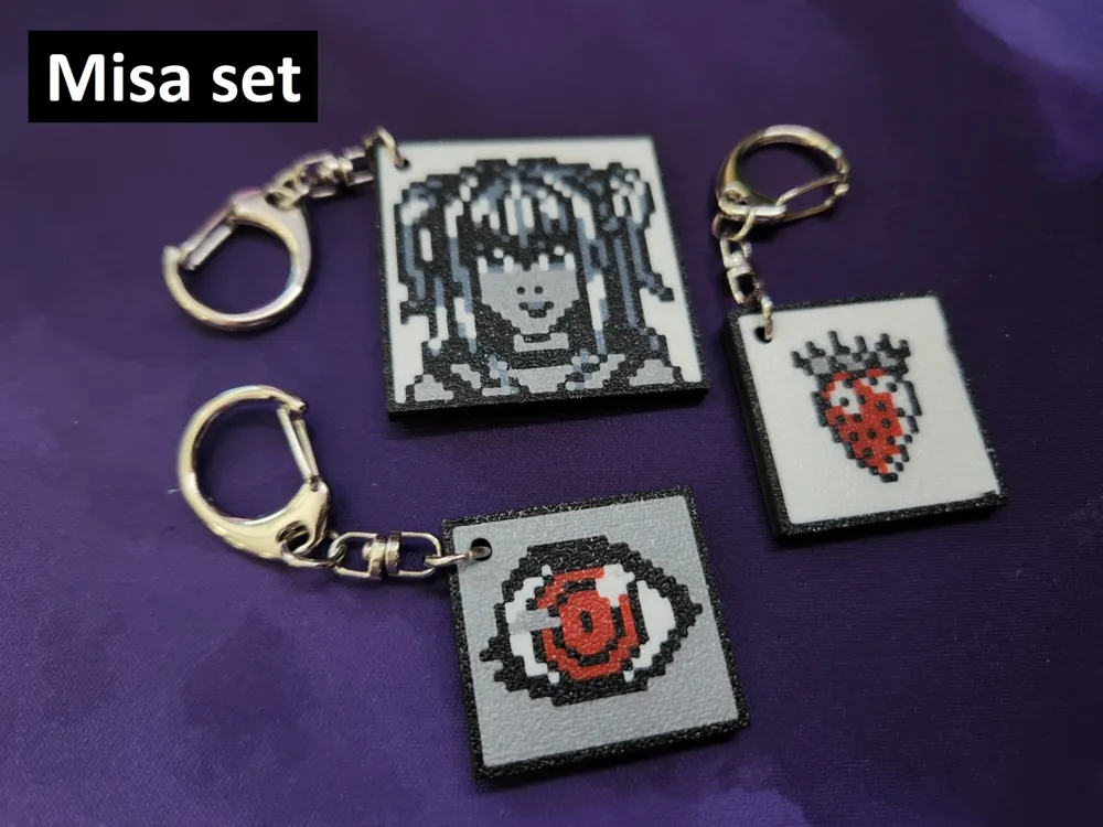 Death Note Pixel Art Keychains by Amethyst3D - MakerWorld