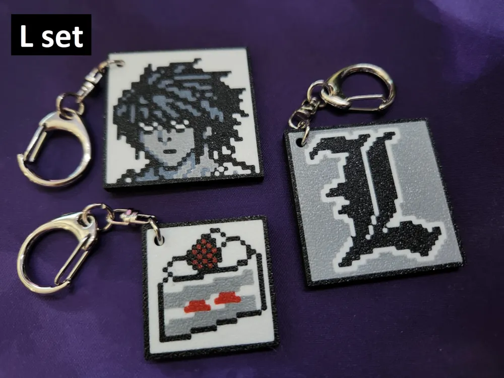 Death Note Pixel Art Keychains by Amethyst3D - MakerWorld