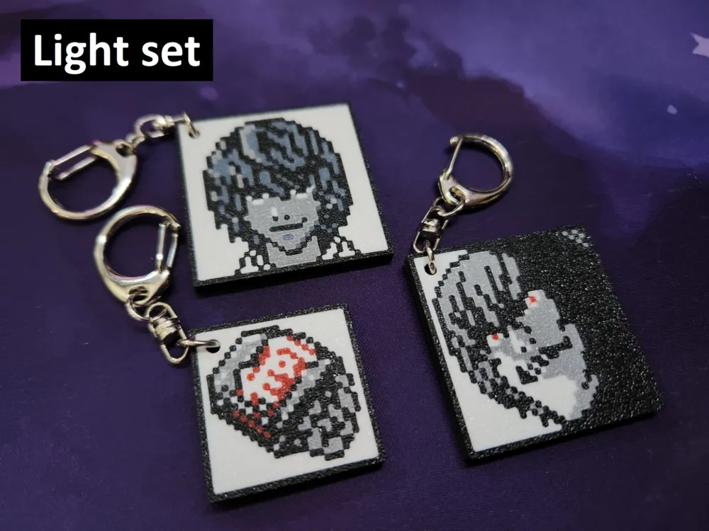 Death Note Pixel Art Keychains by Amethyst3D - MakerWorld