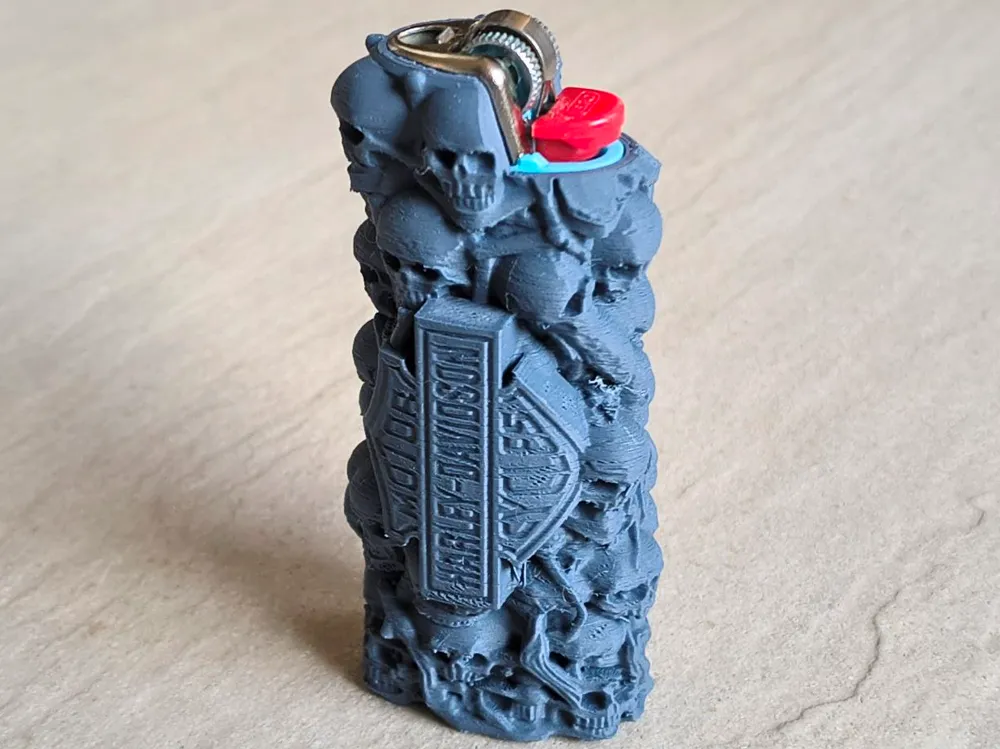 BIC Lighter Cover - Harley Davidson Skulls - Free 3D Print Model ...