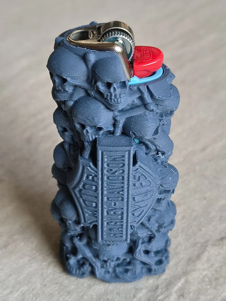 BIC Lighter Cover - Harley Davidson Skulls - Free 3D Print Model ...