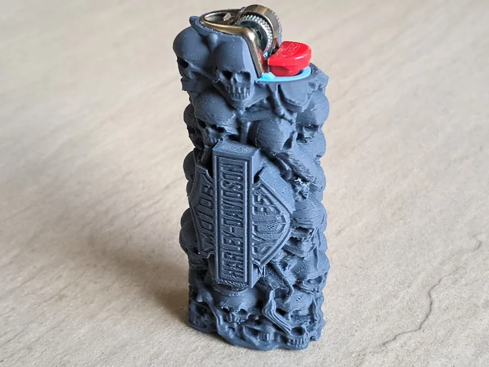 BIC Lighter Cover - Harley Davidson Skulls - Free 3D Print Model ...