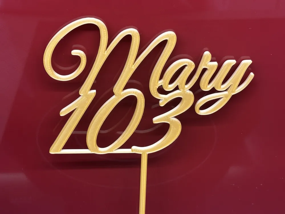 Cake Topper Happy Birthday Mary 103 - Free 3D Print Model - MakerWorld