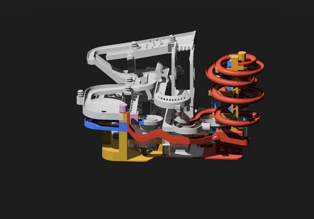 Marble Run 003 5-Ways Roller Coaster v1B Addon by MplusM MakerWorld: Download Free 3D Models