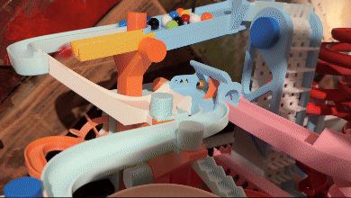Marble Run 003 5-Ways Roller Coaster v1B Addon by MplusM - MakerWorld