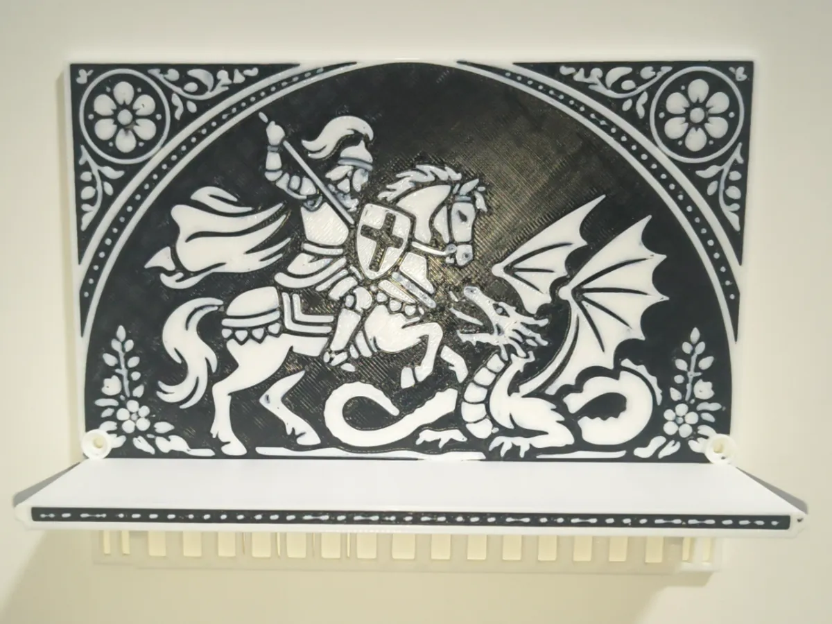 São Jorge vs. o Dragão – Prateleira de Parede Decorativa - Modelo ...