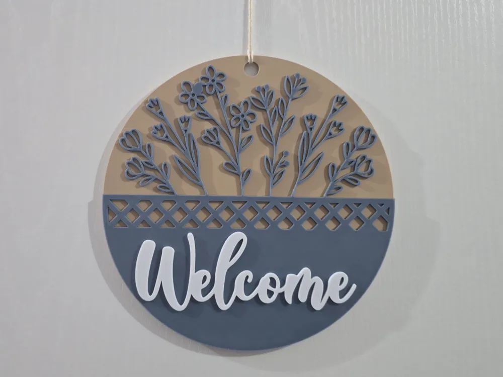 Door sign "Welcome" decorative welcome sign by Plottersu MakerWorld ...