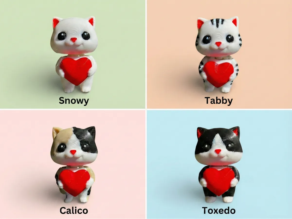Flexi Kitty - Little Love Pal - Free 3D Print Model - MakerWorld