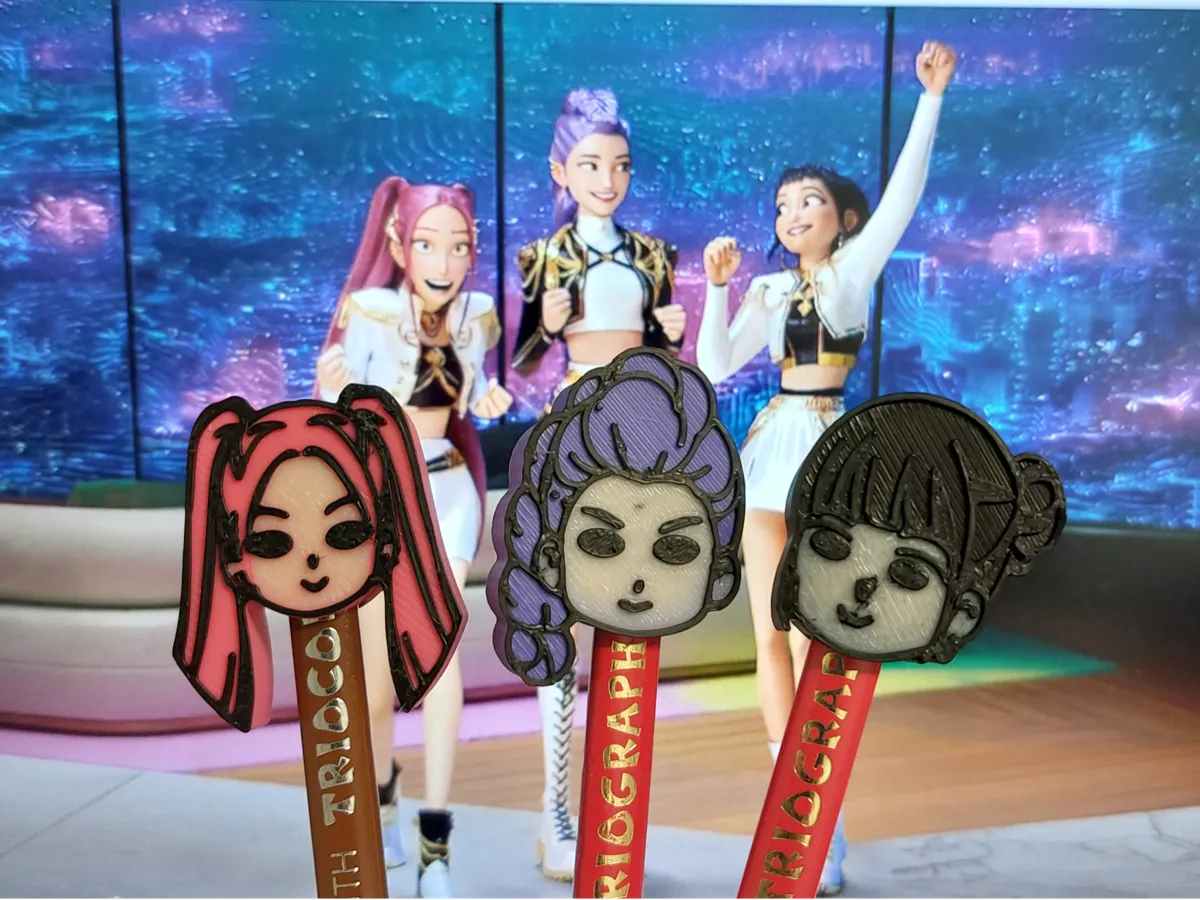 KPOP demon hunters pencil topper - Free 3D Print Model - MakerWorld