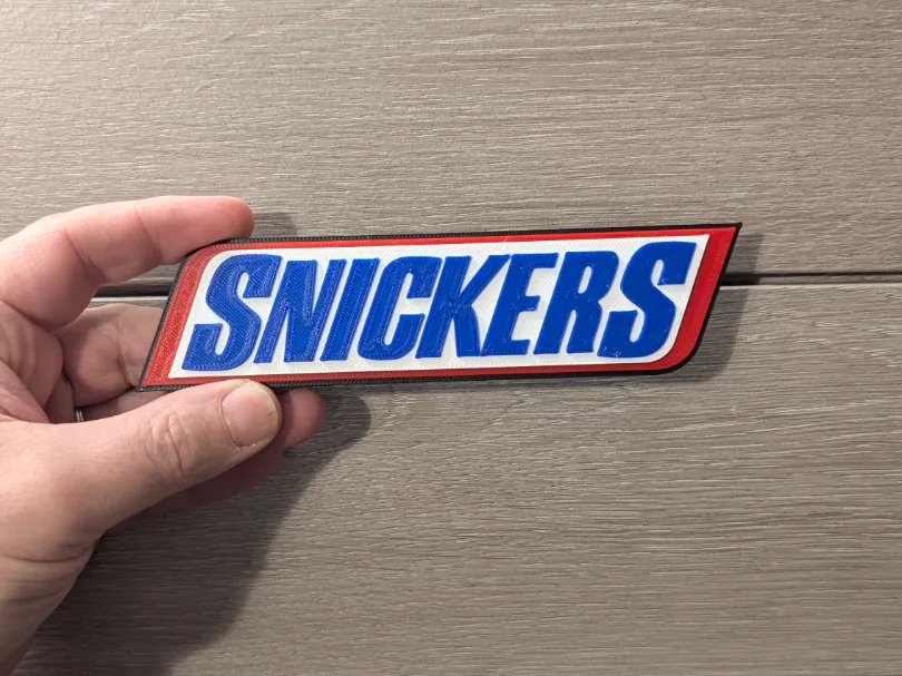 Snickers Candy Bar logo sign plaque 2-sizes - Free 3D Print Model ...