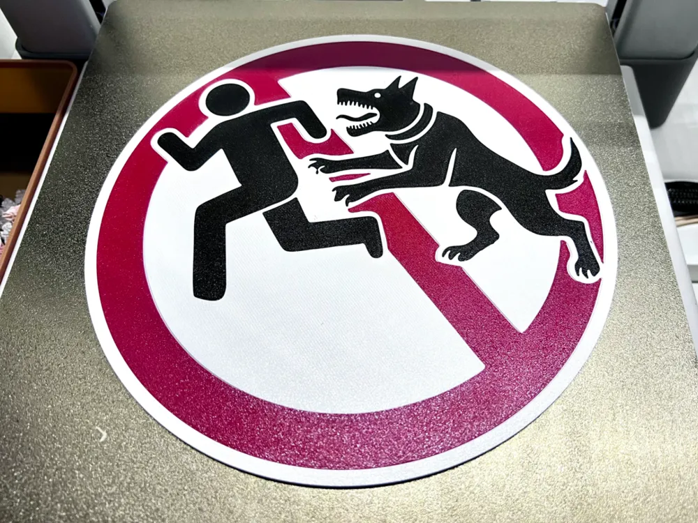 Funny Warning Sign / Dog beware / Wall Art / by 3D servis - MakerWorld