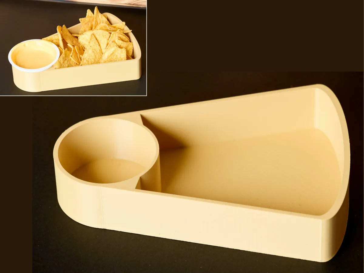 Nacho Bowl & Sauce Holder Bowl with Sauce Holder - Free 3D Print Model ...