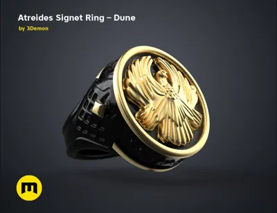 Atreides Signet Ring - Dune by 3Demon MakerWorld: Download Free 3D Models