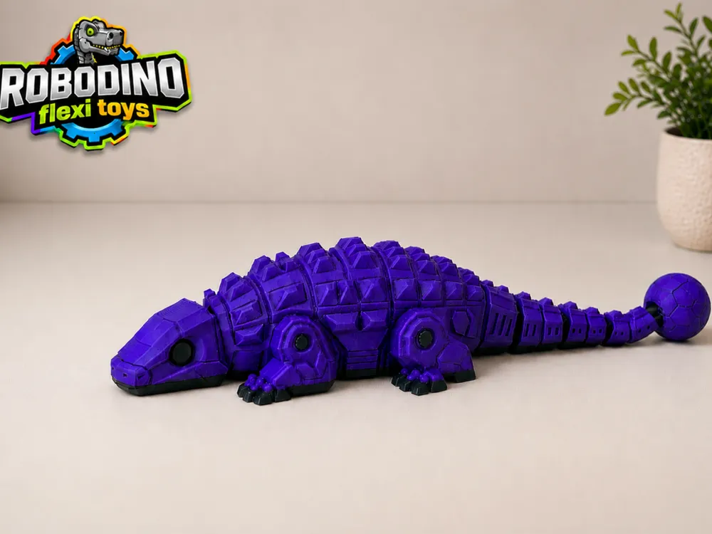 Robot dinosaur set Ankylosaurus articulated flexi - Free 3D Print Model ...