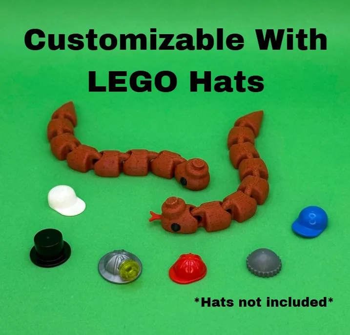 Articulated Hat Snake - LEGOS-Compatible by Waffles - MakerWorld