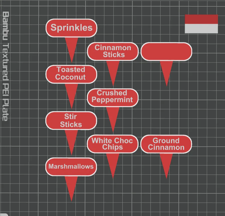 Hot Cocoa DIY Bar Toppings Signs by kman68f2000 - MakerWorld