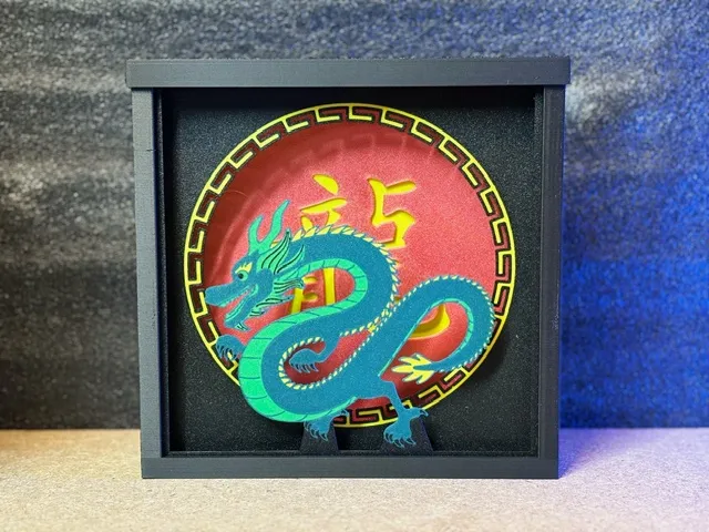 Dragon Chinese New Year Shadow box by Kevyn 3D - MakerWorld