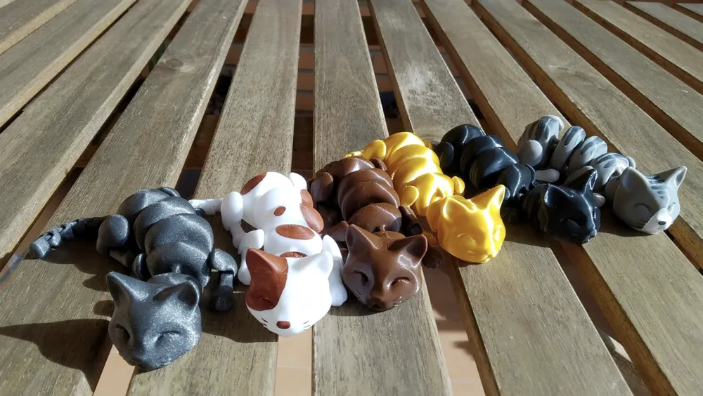 Gato Flexi Dormilón – Juguete Articulado Impreso en 3D - Modelo de ...