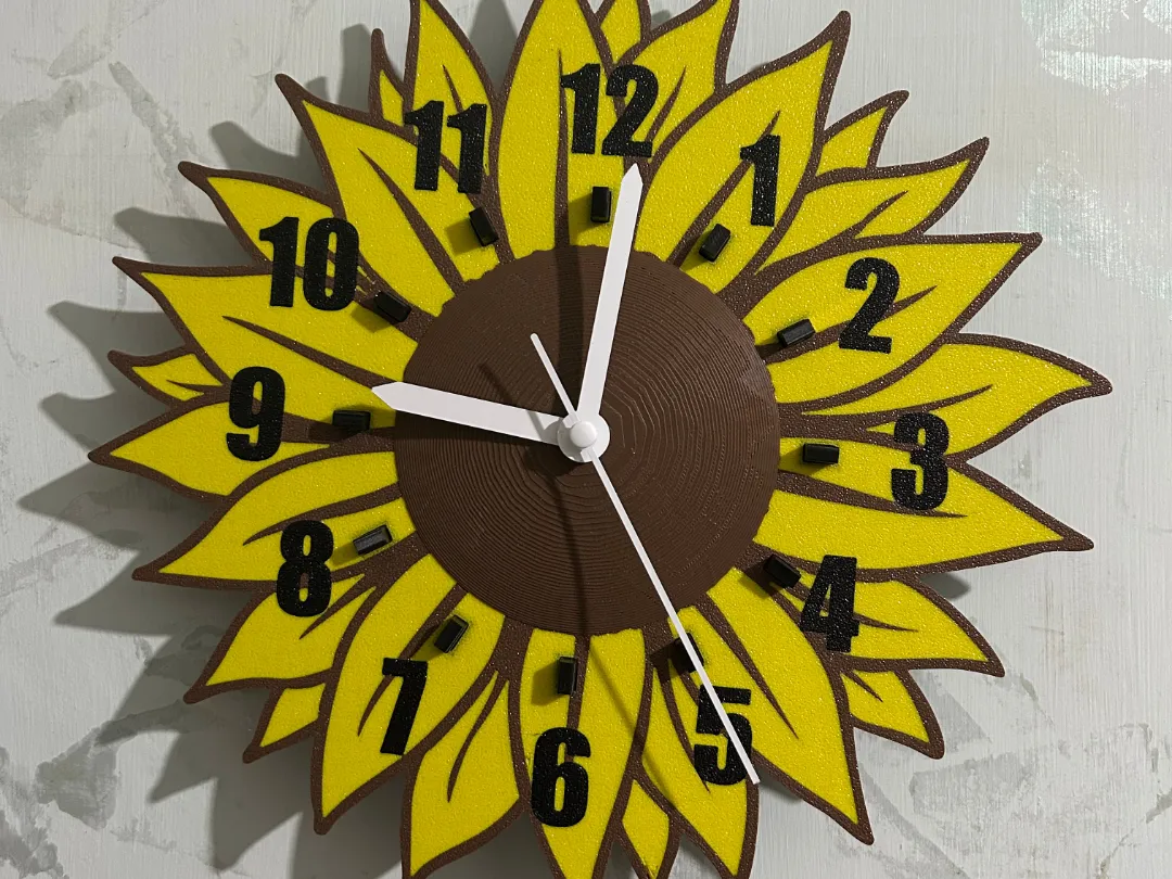 Sunflower Clock - Free 3D Print Model - MakerWorld