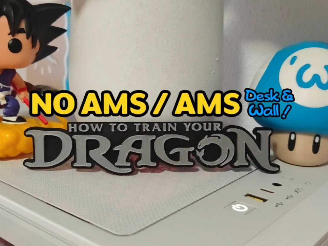 How to train your Dragon Logo (NO AMS/AMS) - Free 3D Print Model ...