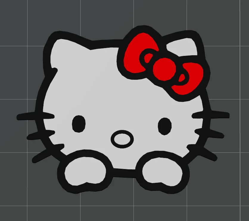 Hello Kitty Multi Color keychain or badge by Ocean 3d Maker - MakerWorld