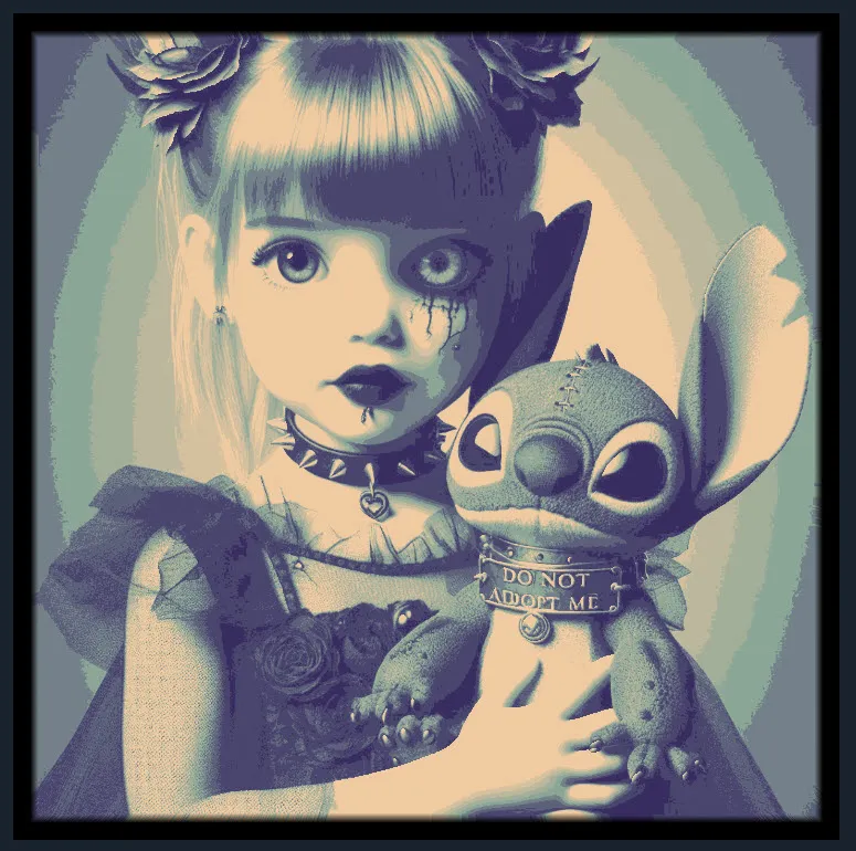 Gothic Stitch with girl lithophane 4 colors by MinerJ - MakerWorld