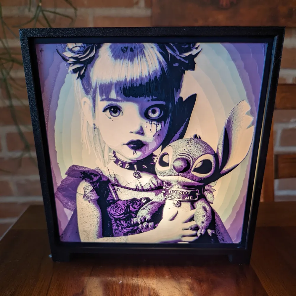 Gothic Stitch with girl lithophane 4 colors by MinerJ - MakerWorld