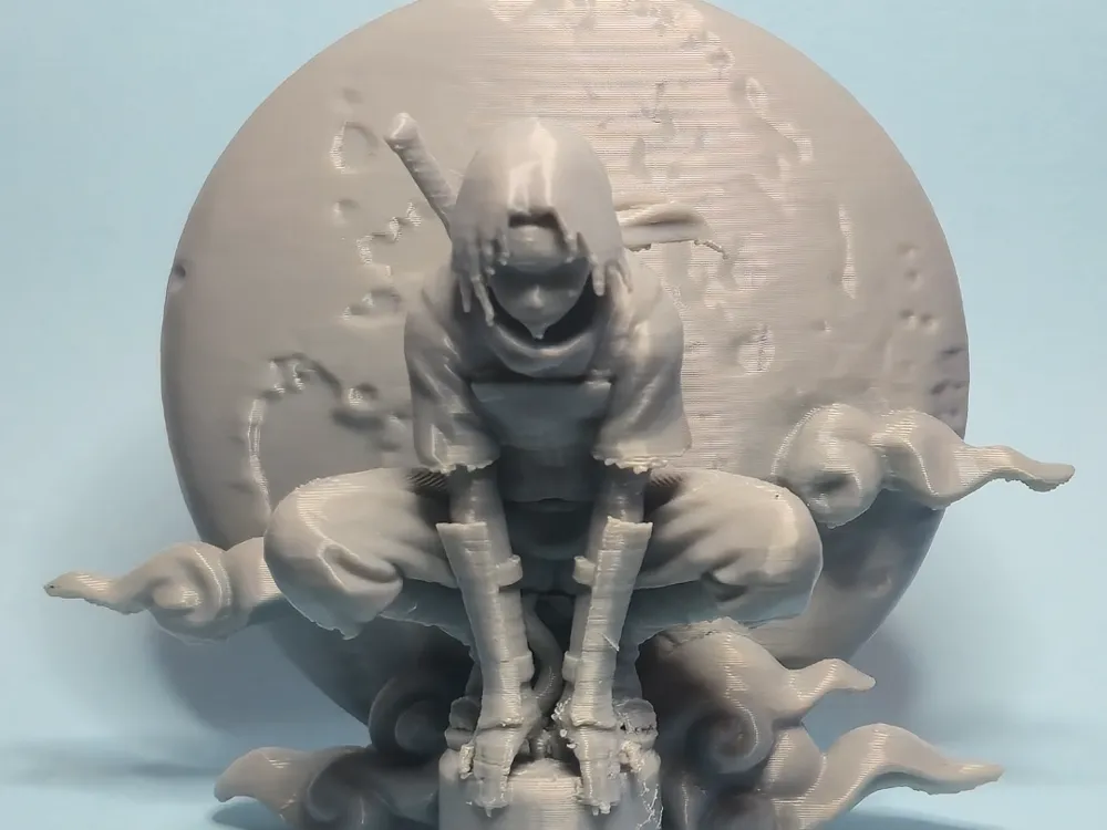 Naruto crouching infront of a moon - Anime - Free 3D Print Model ...