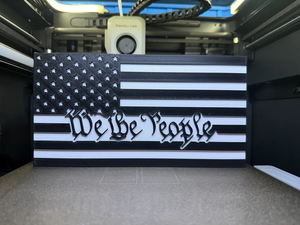 We The People American Flag Patriotic Wall Hanger - Free 3D Print Model ...