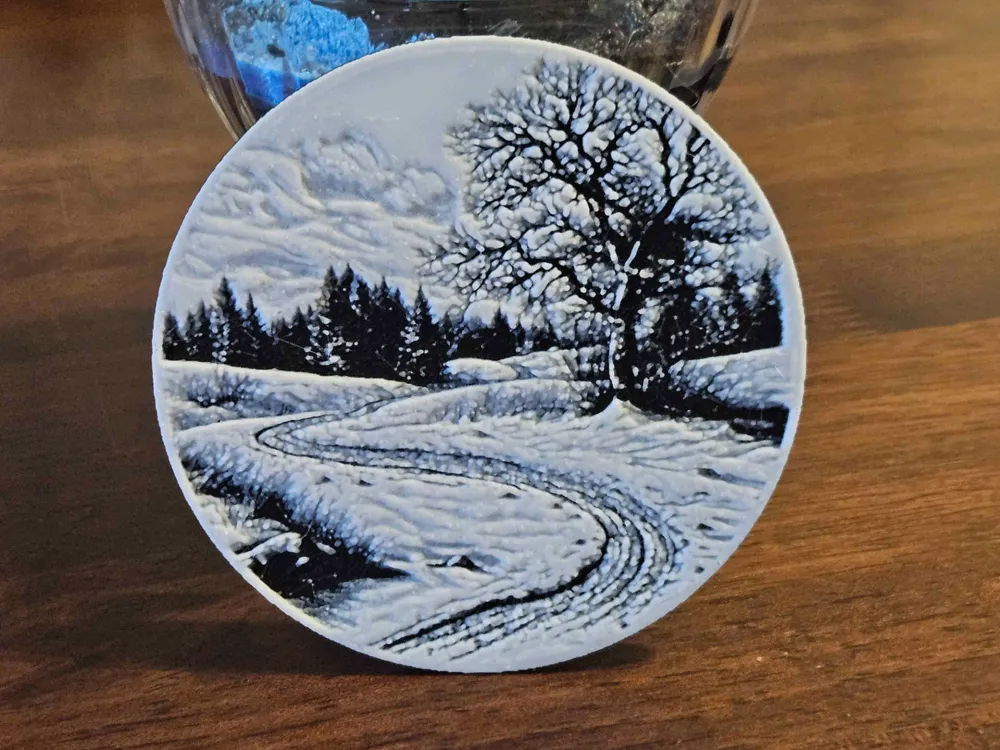 Winter Landscape Coaster by Yandalf - MakerWorld