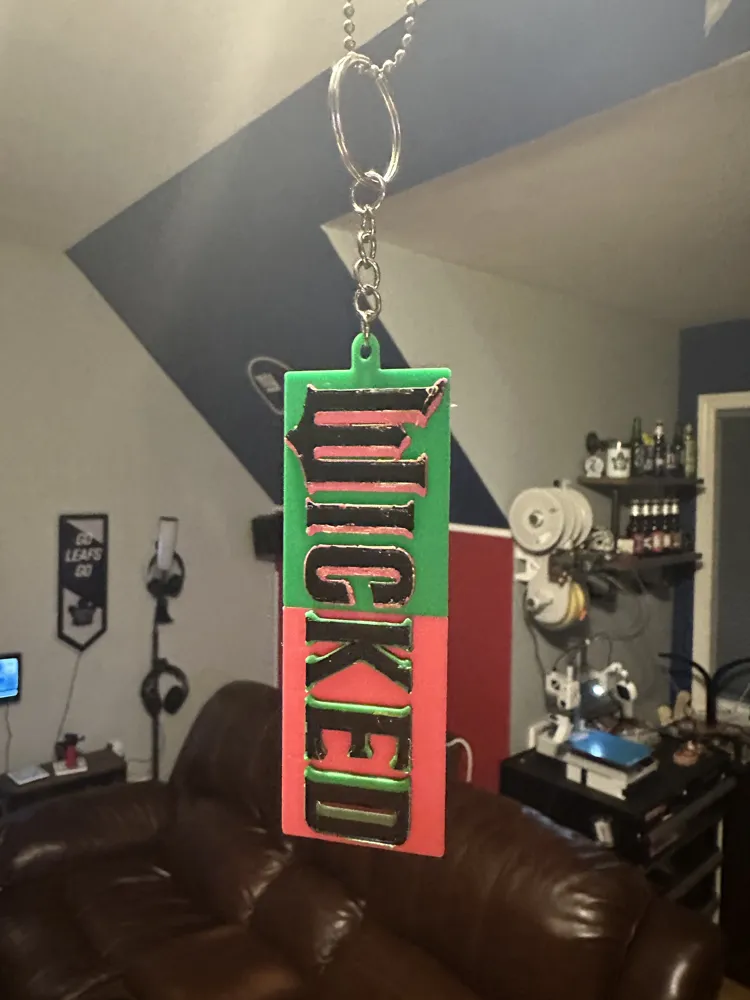 WICKED Keychain - Free 3D Print Model - MakerWorld