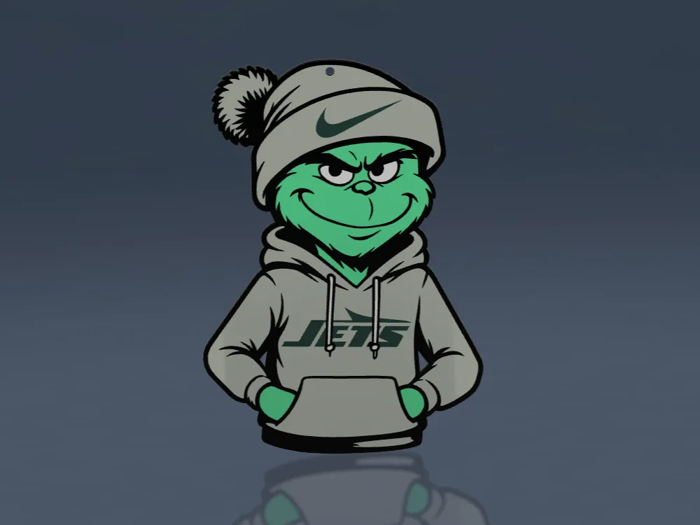 Grinch Ornament - NY Jets - Free 3D Print Model - MakerWorld