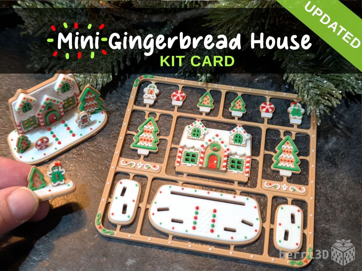 Mini Gingerbread House Kit Card *UPDATED* - Free 3D Print Model ...