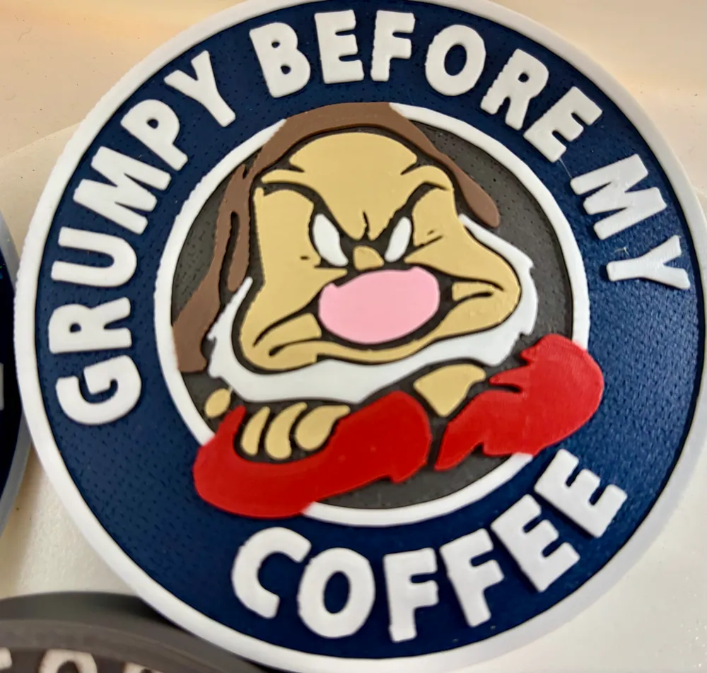Grumpy Coasters Set. 2 sided with holder by dysfunctional dad ...