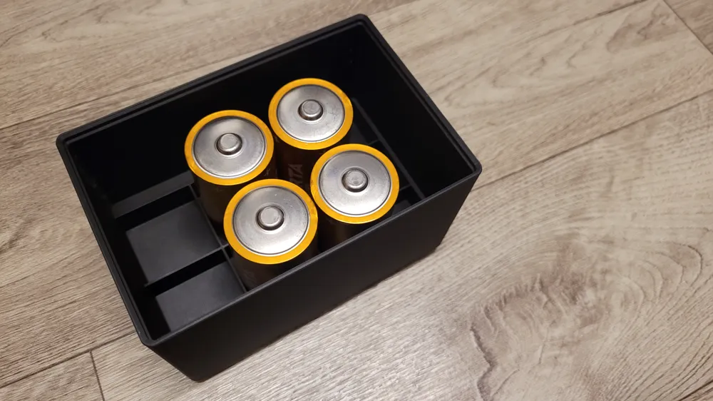 Gridfinity 3x2 Battery box D cell and 9V stackable by Trycer - MakerWorld