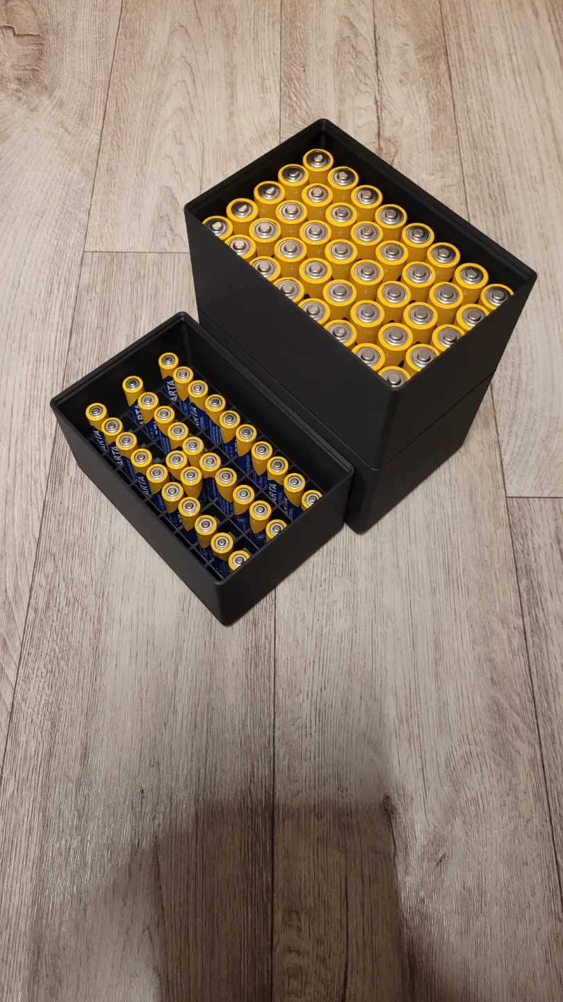 Gridfinity 3x2 Battery box D cell and 9V stackable by Trycer MakerWorld ...