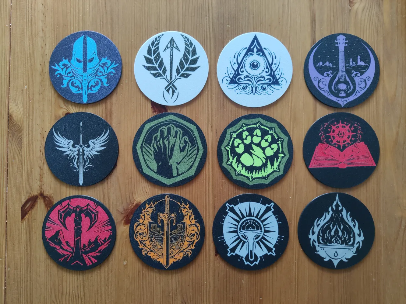Dungeons & Dragons Coasters (Class) by cv6Channel - MakerWorld