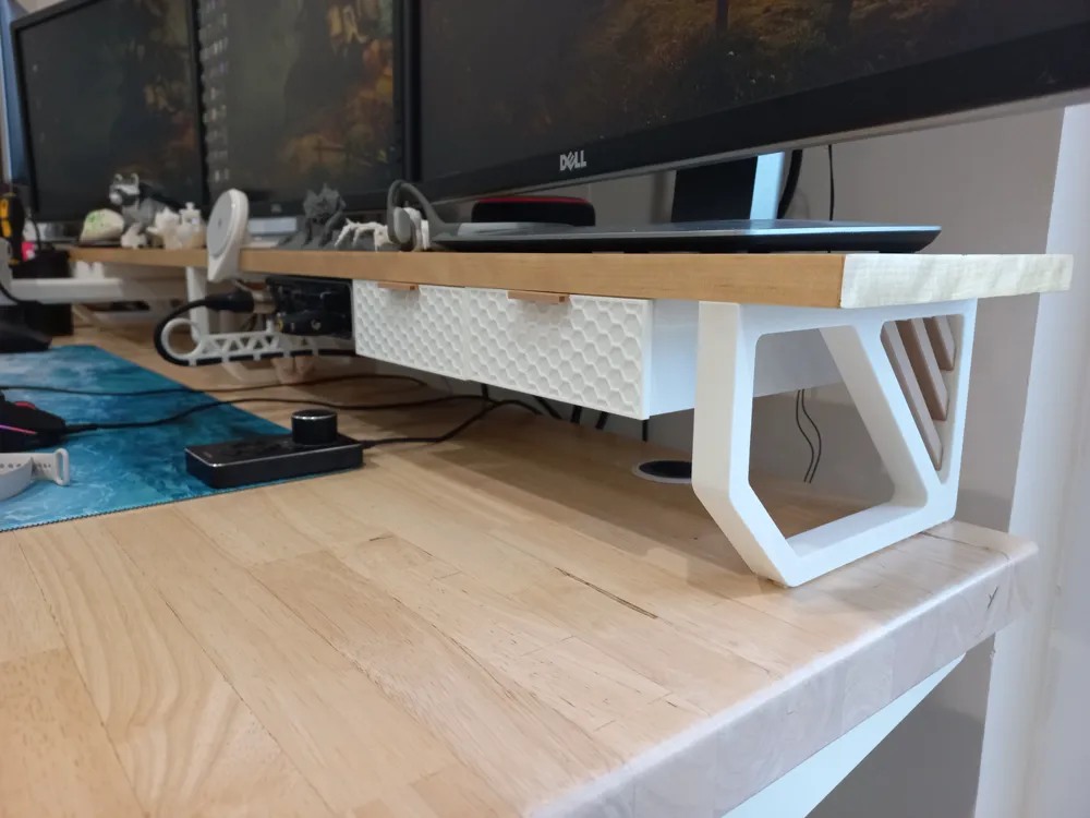 Clean Two-Tone Monitor Riser (5" tall x 8" deep) by Confused - MakerWorld