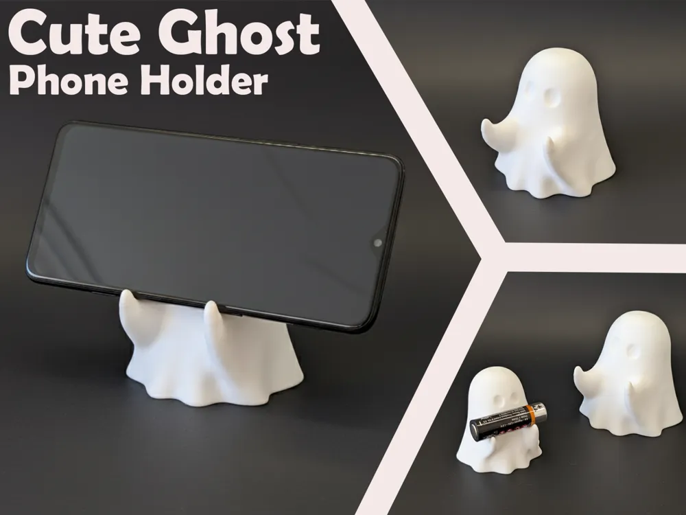Cute Ghost Phone Holder for Halloween - Free 3D Print Model - MakerWorld