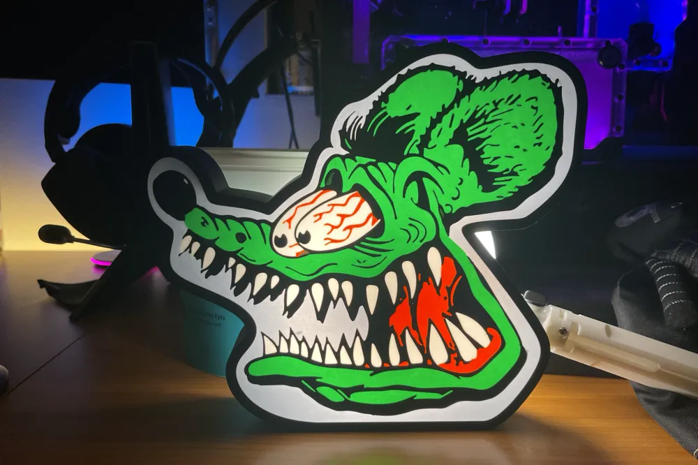 Rat Fink Head light box by wasuber - MakerWorld